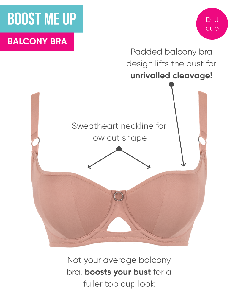 Curvy Kate Boost Me Up Padded Balcony Bra Latte – Curvy Kate US