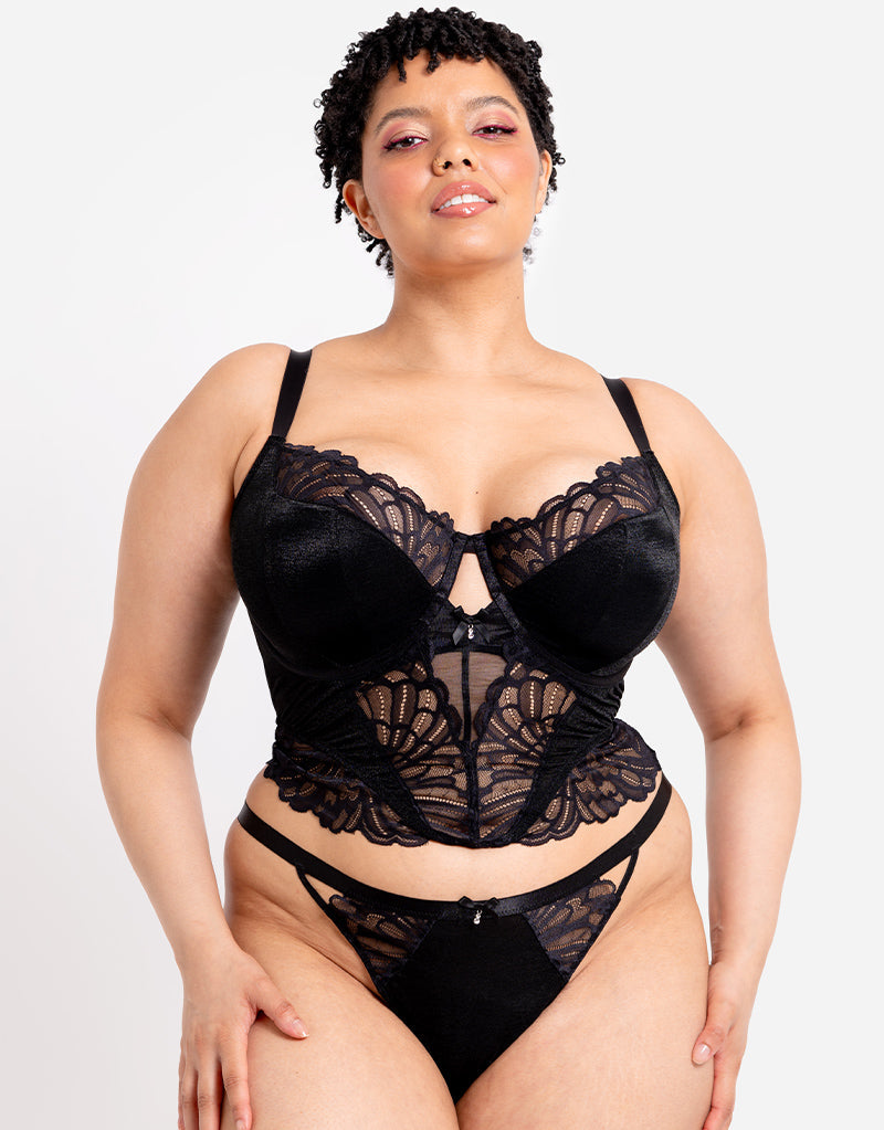 Curvy Kate Boost Bombshell Longline Padded Balcony Bra Black Sparkle – Curvy Kate US