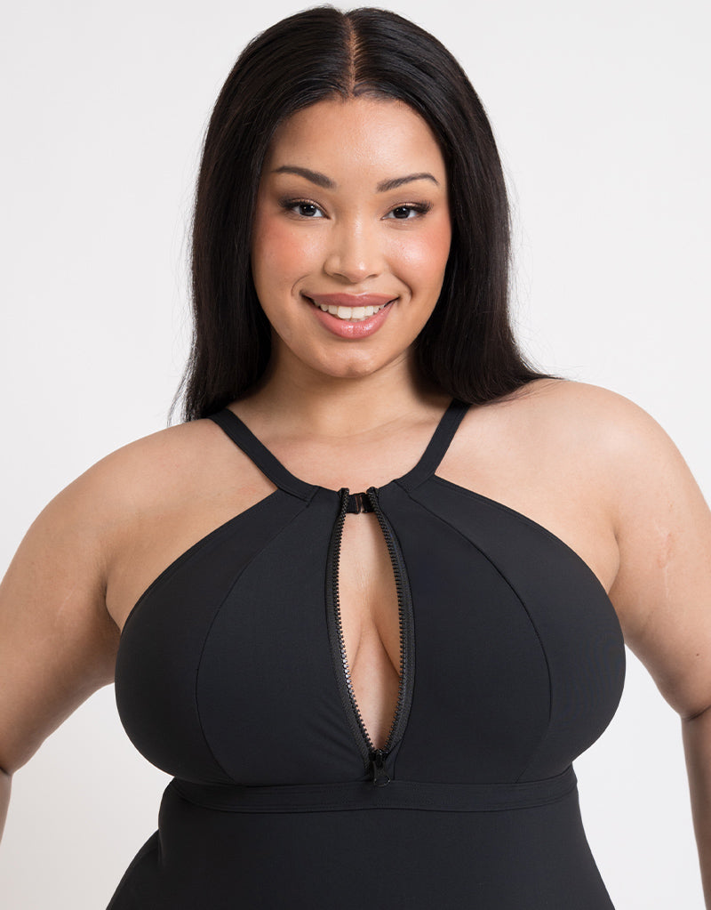 Curvy Kate Zip Tide Non-Wired Multiway Swimsuit Black – Curvy Kate US
