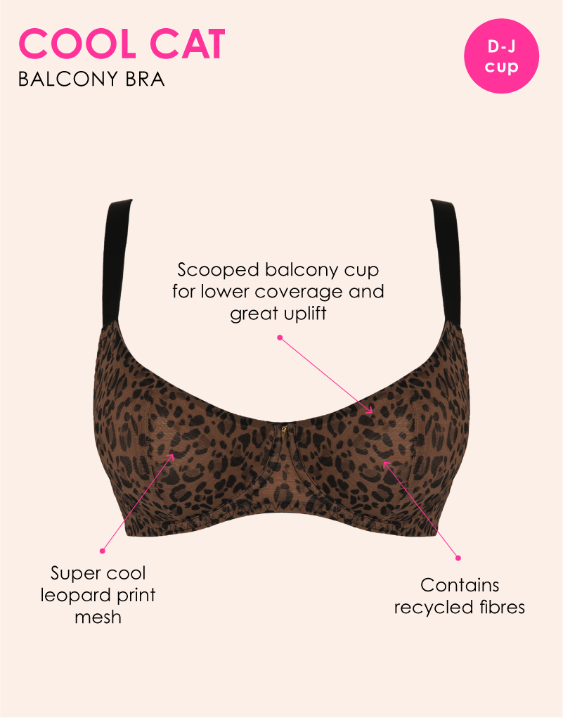 Curvy Kate Cool Cat Scooped Multiway Balcony Bra Leopard Brown – Curvy ...