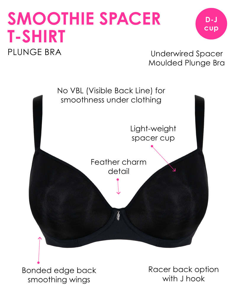 Curvy Kate Smoothie Spacer Moulded T Shirt Plunge Bra Black – Curvy Kate US