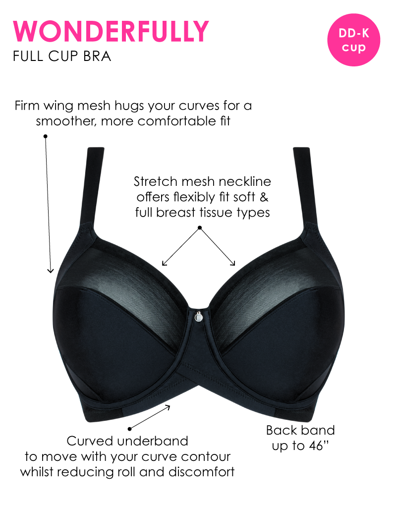 Curvy Kate WonderFully Full Cup Side Support Bra Black – Curvy Kate US